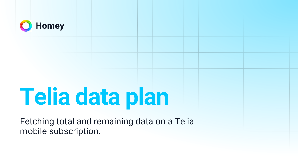 Telia data plan | Homey